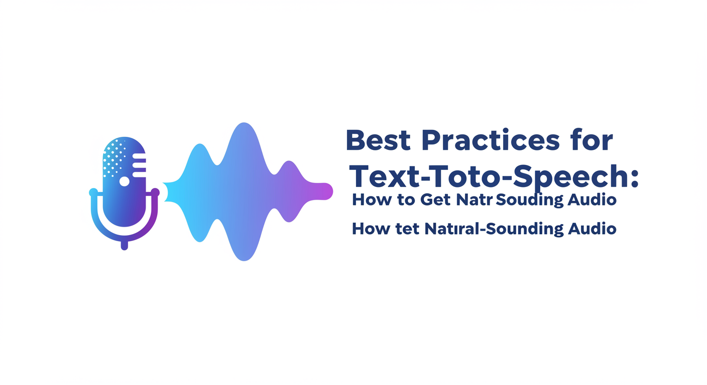 Best Practices for Text-to-Speech: How to Get Natural-Sounding Audio